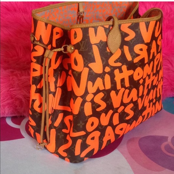 Louis Vuitton | Bags | Louis Vuitton Gm Graffiti Neverfull Stephen Neon ...